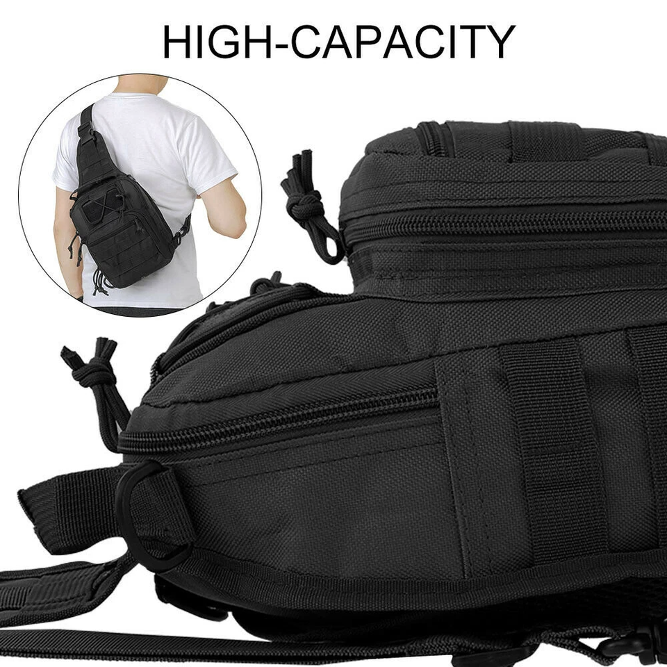 Mens Backpack Tactical Sling Shoulder Bag Molle Travel Chest Pack ...
