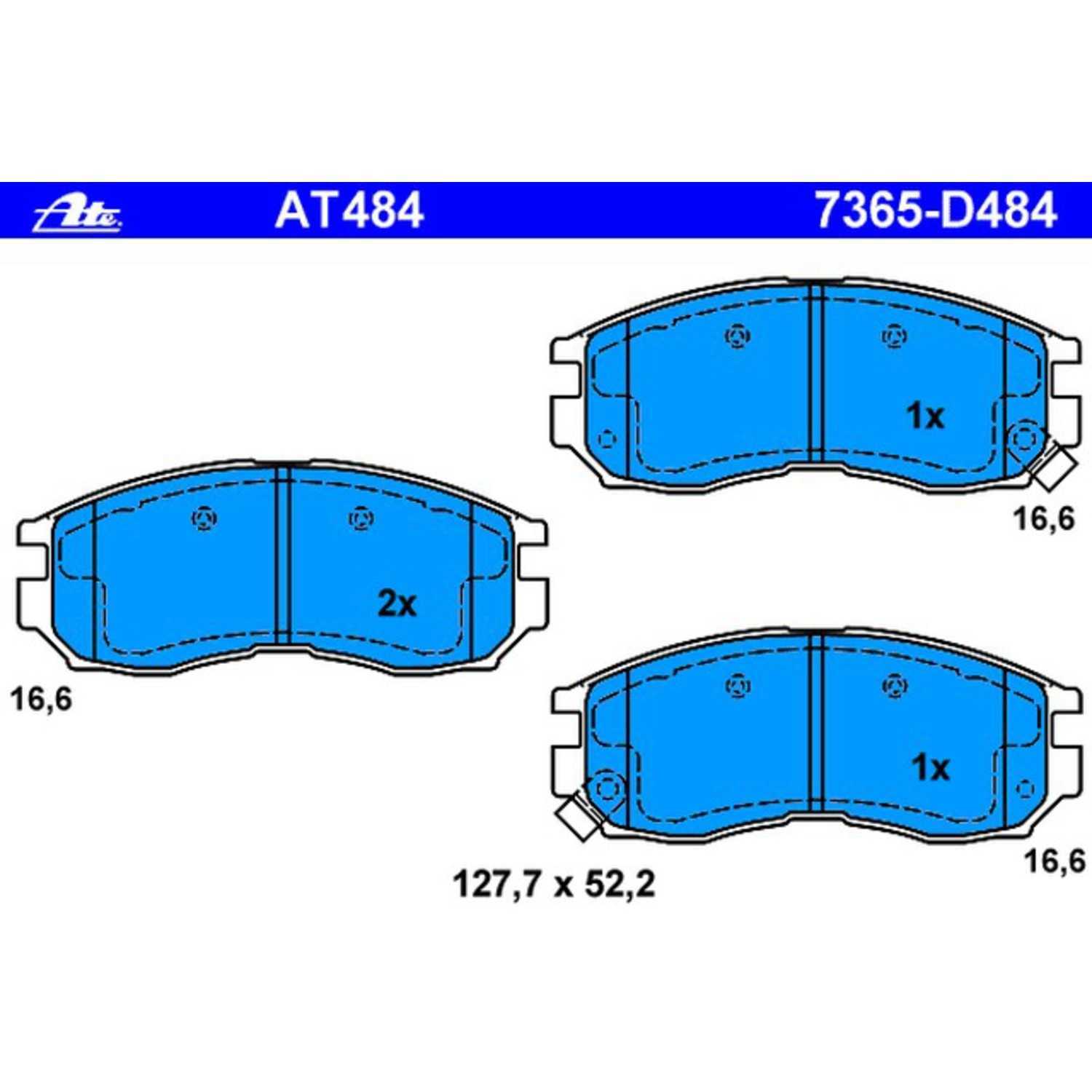 Disc Brake Pad Set ATE AT484 for sale online | eBay