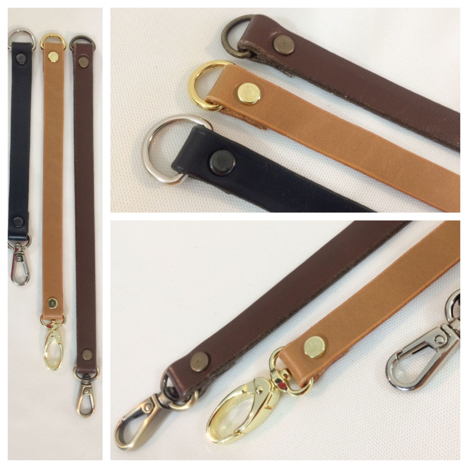 1" Leather Strap Extenders Extensions for Purse Bag Luggage Straps - 3 ...