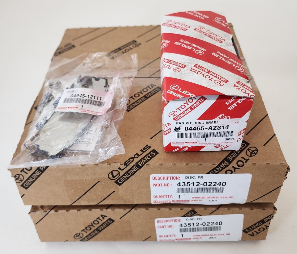 Genuine Toyota 2009-2018 Corolla Matrix Front Brake Rotors TCMC Pads ...