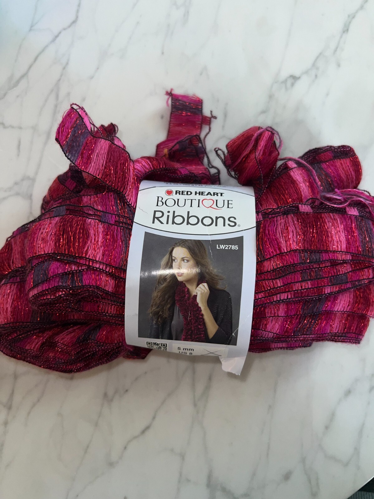 1 Skein Red Heart Ribbons Yarn Rosebud Ribbon Yarn 3.5 Oz Acrylic Blend ...