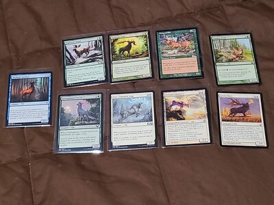 MTG Elk x9 Star Crowned Stag/Gang of Elks/Axebane Stag/Sprigmane Cervin ...