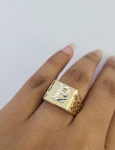 Real 10k Initial B Casual Ring Alphabet Yellow Gold 10kt Genuine | eBay