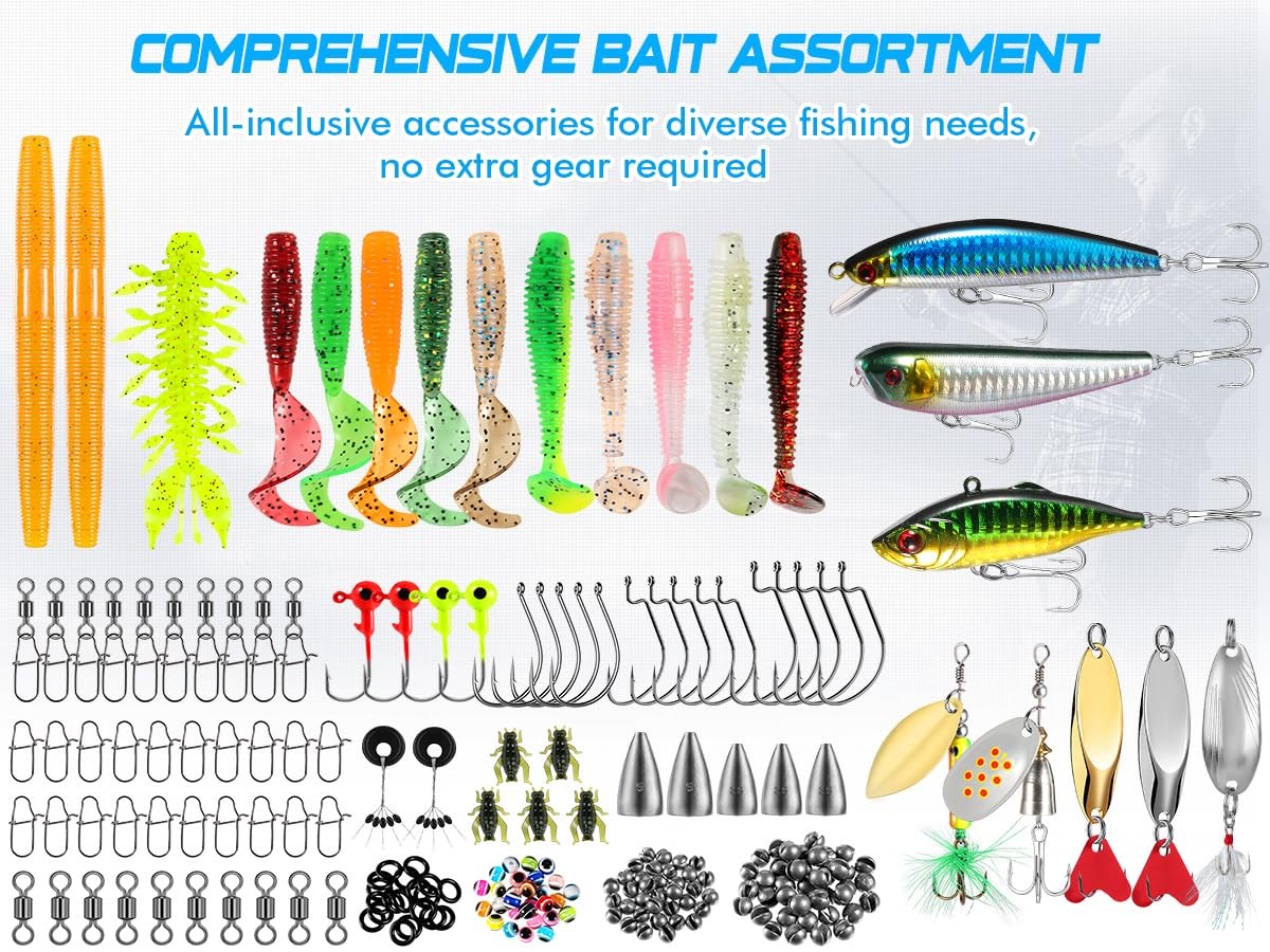 PLUSINNO Fishing Lures, 137Pcs Tackle Box with Included, Crankbaits ...
