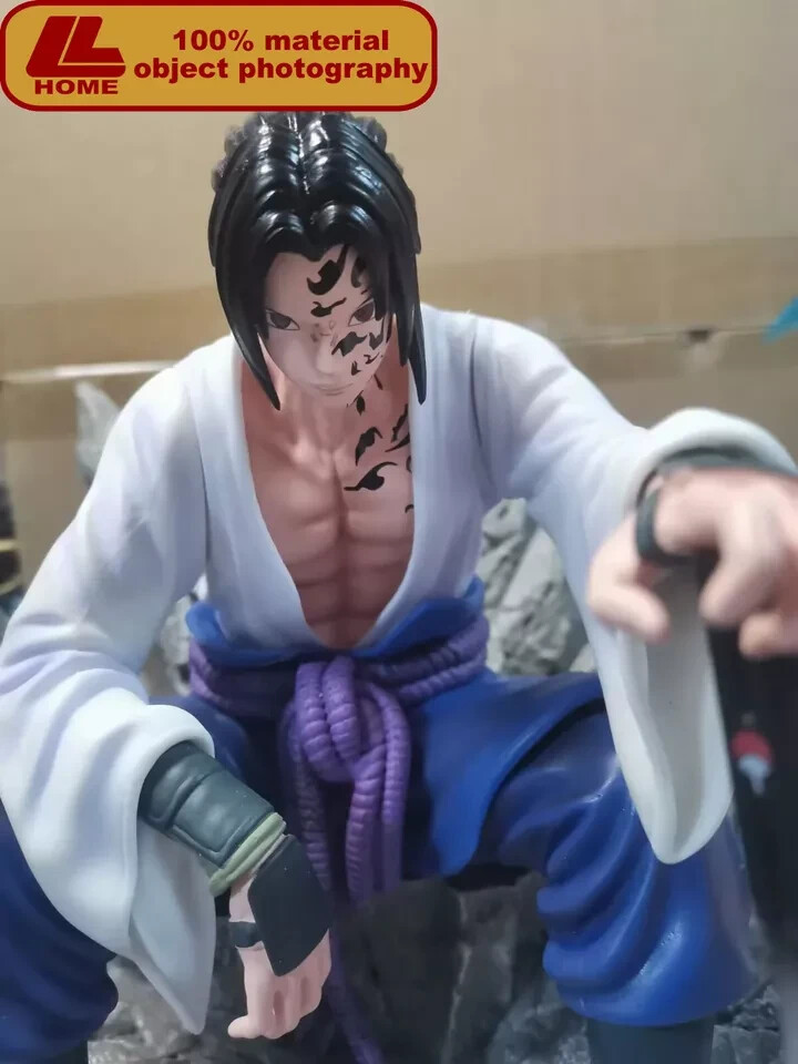 Anime Ninja Shippuden Cursed Seal Uchiha Sasuke Sit Figure Statue Toy ...