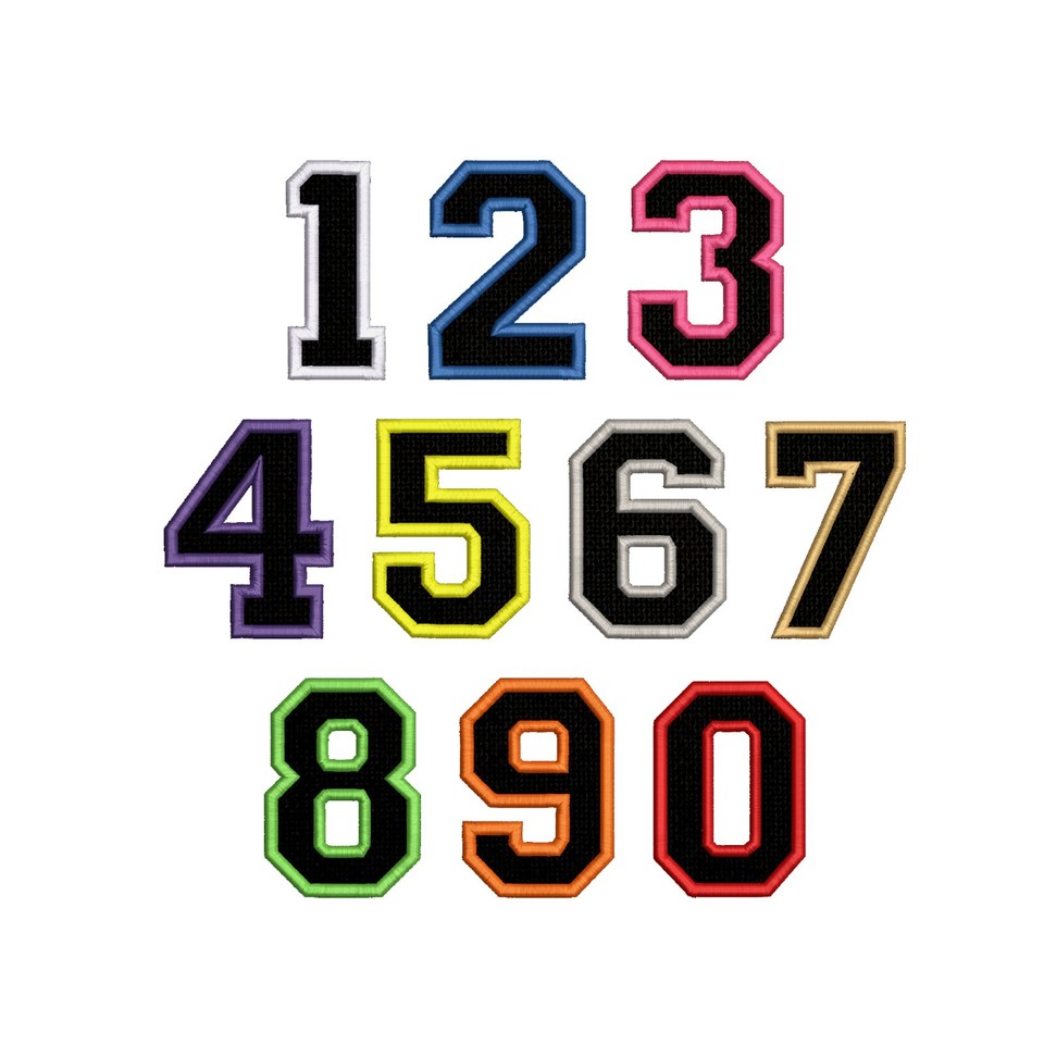 Varsity Numbers Patch College Letterman Jacket Embroidered Iron-on ...