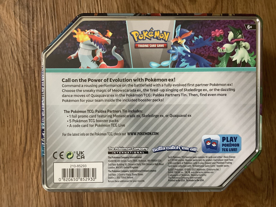 NEW SEALED Pokemon TCG Paldea Partners Tin Set Box | eBay