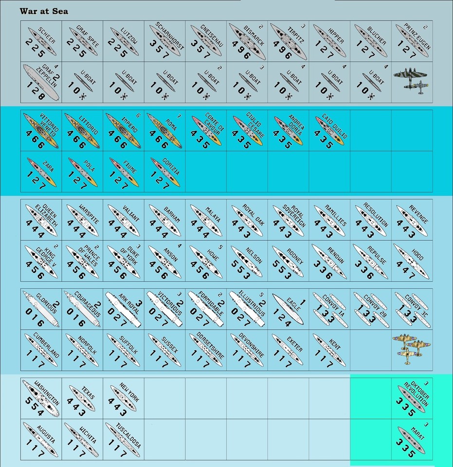 Double-Sided Plan View Counters for War at Sea ('75) - Die-Cut | eBay