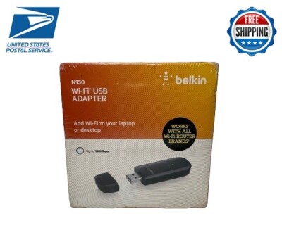 Belkin N150 Wireless Wi-Fi USB Adapter 150 Mbps Link Rate For Desktop ...