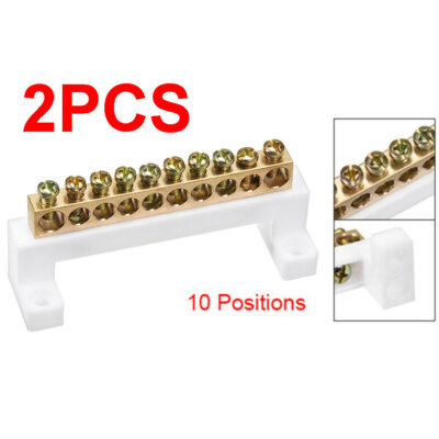 2pcs 10 Positions Ground Wire High Bridge Design Terminal Block ...