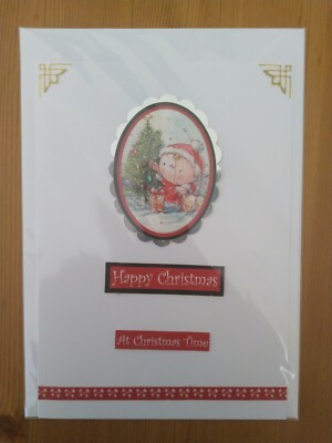 Handmade Christmas Card - "Happy Christmas" - Christmas Tree Design ...