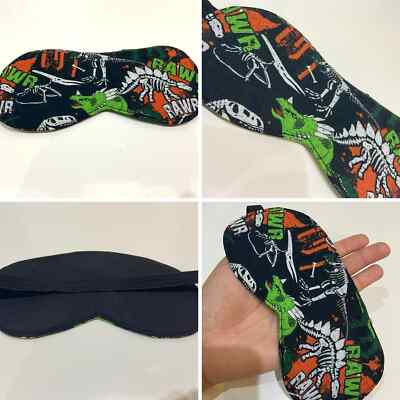 100% Cotton Sleep Mask, Dinosaurs, Animal, Camping Blindfold Migraine ...