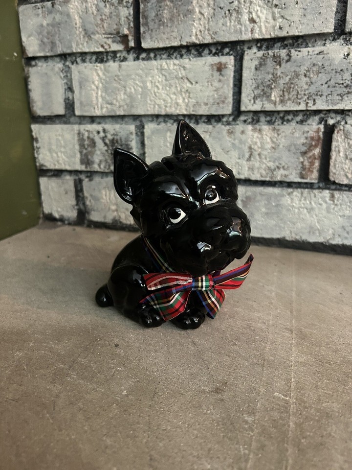 Vintage Scottish Terrier Scotty Dog Coin Bank Piggy Bank Porcelain ...