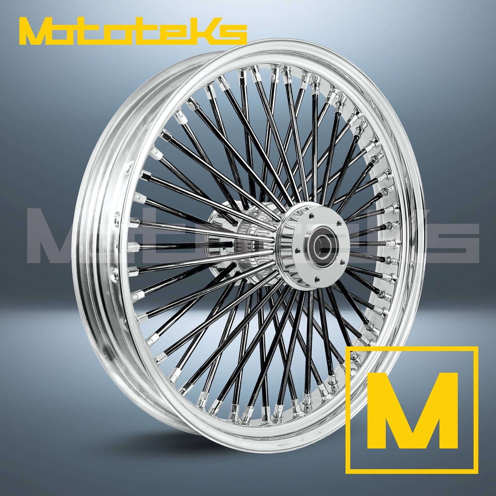 21" 21X3.5 FAT SPOKE WHEEL 52 STAINLESS BLACK FOR HARLEY SOFTAIL FRONT ...