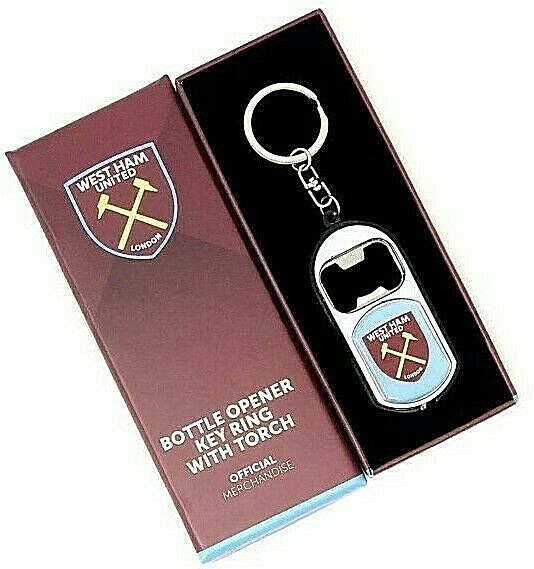 FOOTBALL FC BAR BOTTLE OPENER TORCH LIGHT KEYCHAIN NOVELTY KEYRING KEY ...