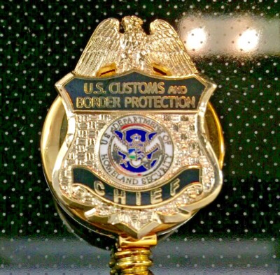 CBP Chief ID Holder Gold Logo on ID Reel | eBay