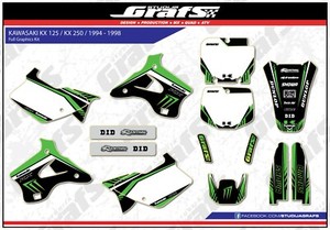 Graphics Kit / KAWASAKI / KX 125 / KX 250 / 1994 1995 1996 1997 1998 ...