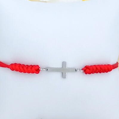 Christian Cross Adj Bracelet Religious Silky Cord Macrame 5 Colors 1031 ...