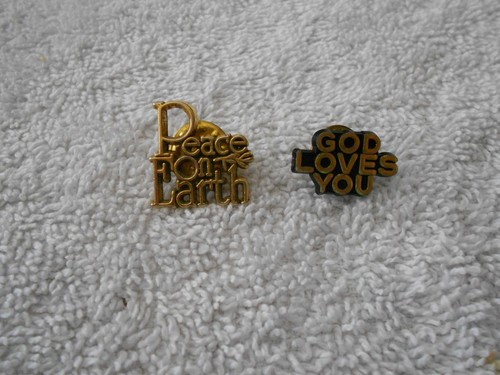 Peace on Earth God Loves You Pins Religious | eBay