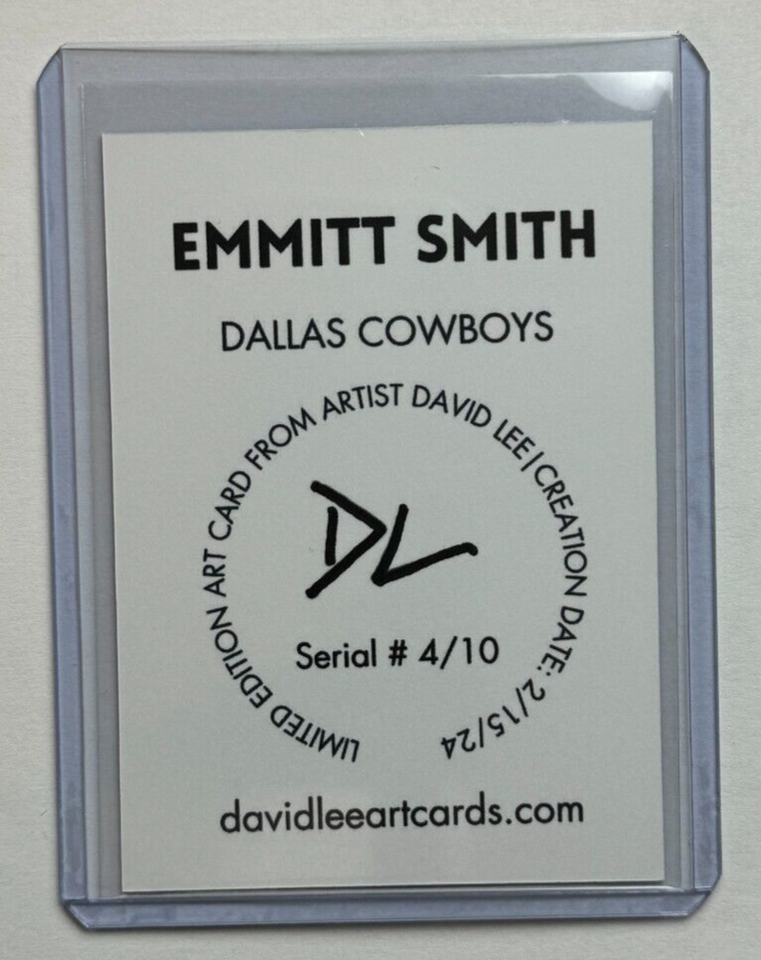 Emmitt Smith Limited Edition Artist Signed Dallas Cowboys Trading Card ...