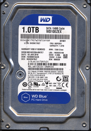 WD 1TB WD10EZEX-08WN4A0 DCM HANNNT2AEB T2 2060-800039-001 DONOR DRIVE ...