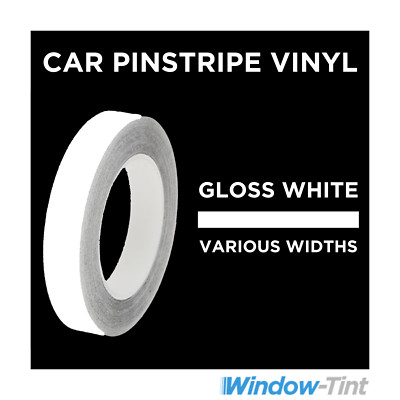 WHITE GLOSS Pin Stripe Roll PinStriping Line Tape Vinyl Car STICKER 10m ...