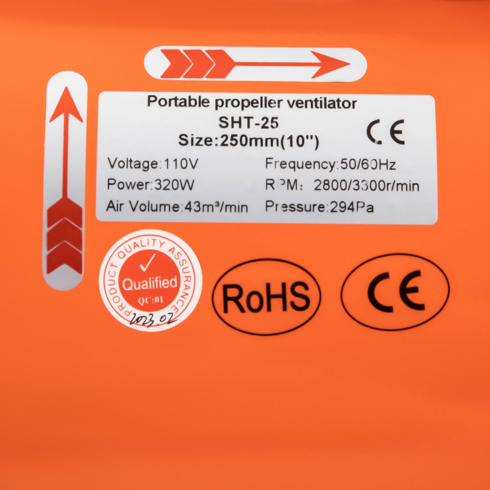 10-Inch Utility Blower Fan with 32.8ft Duct for Airflow and Ventilation ...