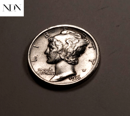 1916 Mercury Dime - AU/Uncirculated (full spilt bands - FSB) - 90% ...