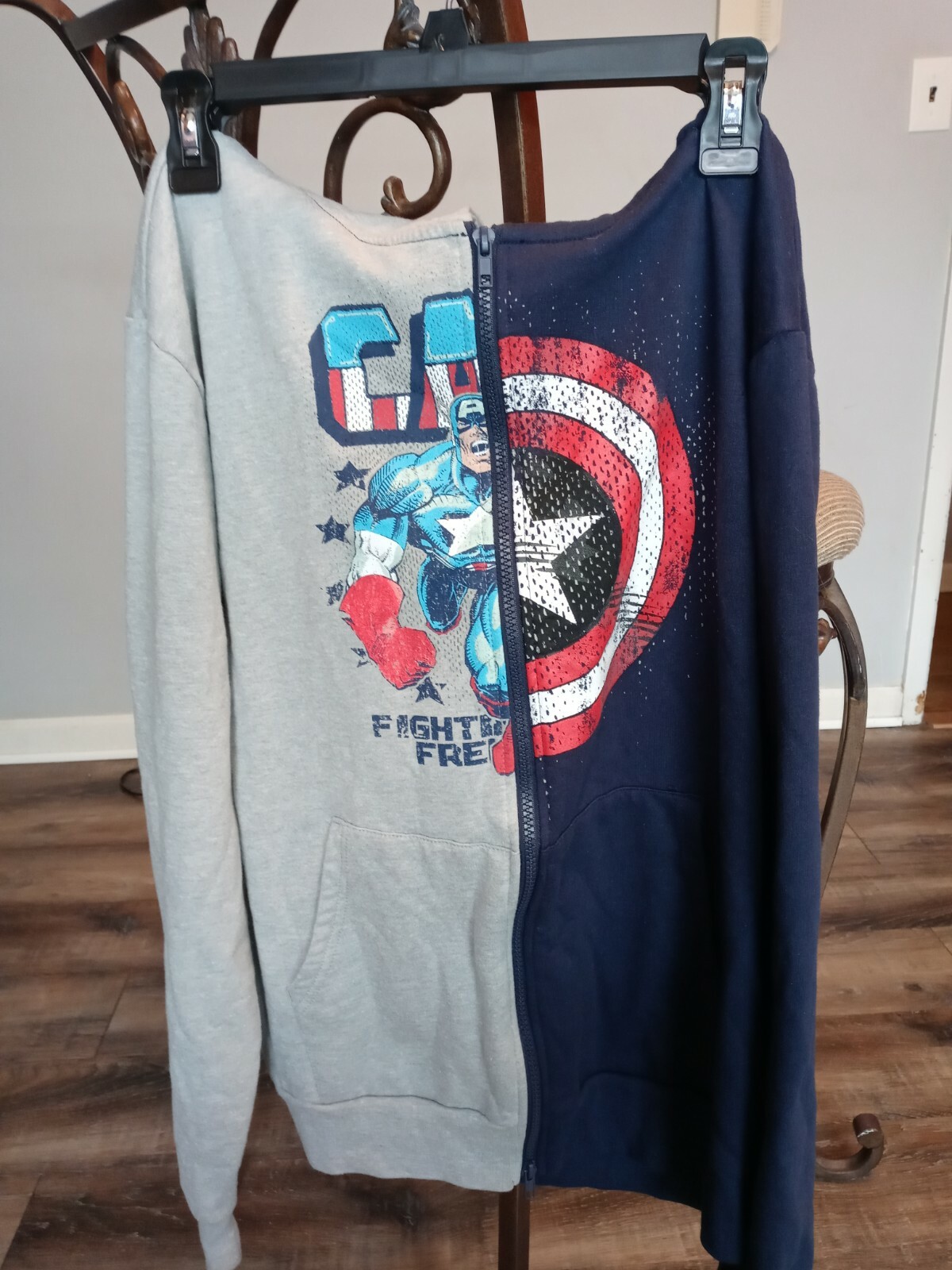 Rare Captain America Split Hooded Jacket XL Marvel Ca… - Gem