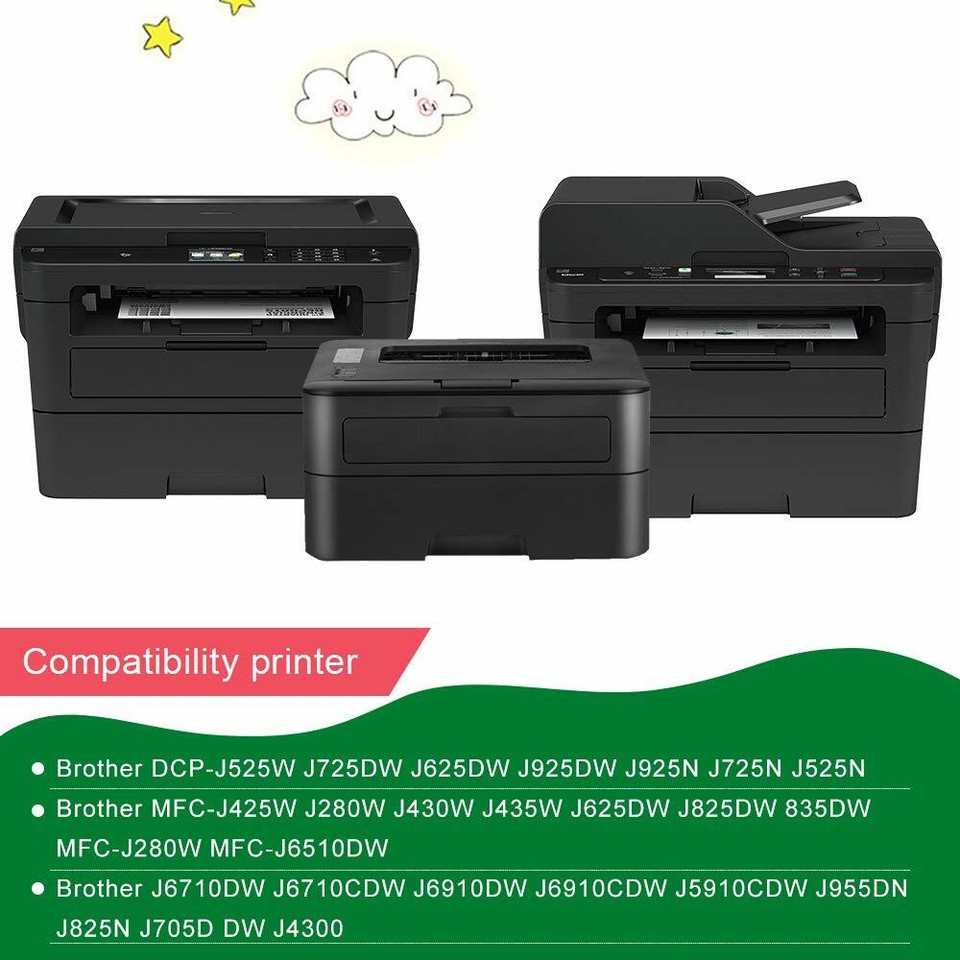 Multipack LC71 LC75 LC79 Ink Cartridge For Brother MFC-J425W J430W ...