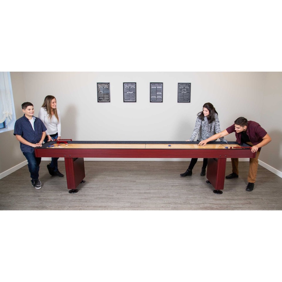 Bluewave Challenger SHUFFLEBOARD TABLE SET 4 Blue ,4 Red Pucks ...