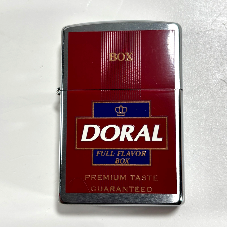 Vintage NOS Zippo Cigarette Lighter Advertising Doral Box Cigarettes B ...