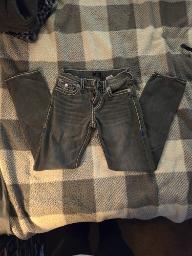 True Religion Gray/Blue Ricky Relaxed Straight Jeans, Size US30, Great ...