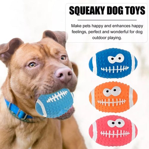 NEW Pet Squeaky Balls Dog Bite Toy Puppy Chew Toy Emulsion Football ...