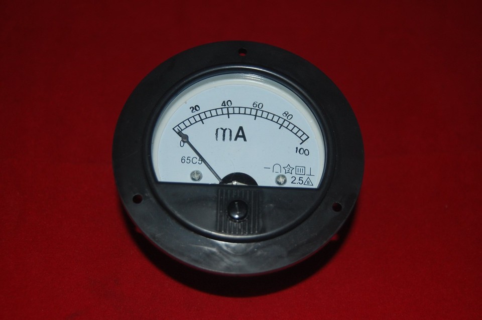 DC 0-100MA ROUND Analog Ammeter Panel AMP Meter Dia. 90mm direct ...