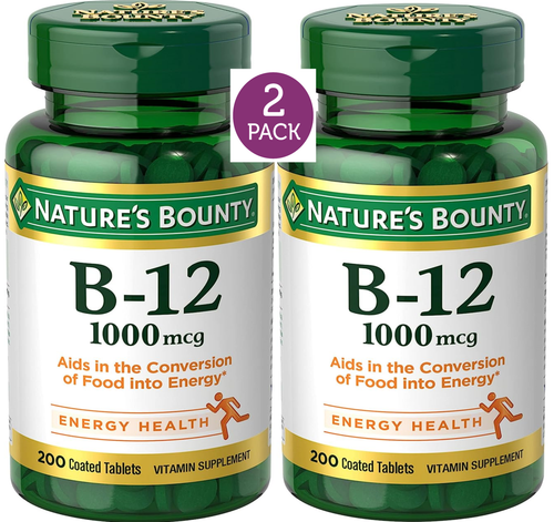 2 Pack B-12 1000mcg 400 Tabs (2x200) Energy Metabolism Cardiovascular ...