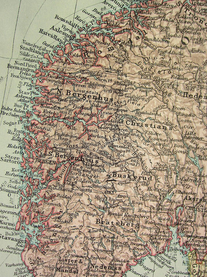 1920 LARGE MAP ~ SCANDINAVIA & THE BALTIC LANDS NORWAY SWEDEN DENMARK ...