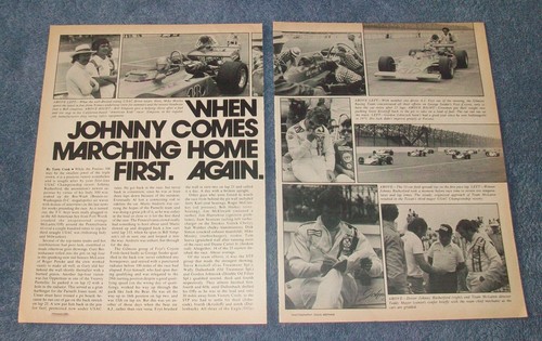 1974 USAC Pocono 500 Vintage Race Highlights Article Johnny Rutherford ...