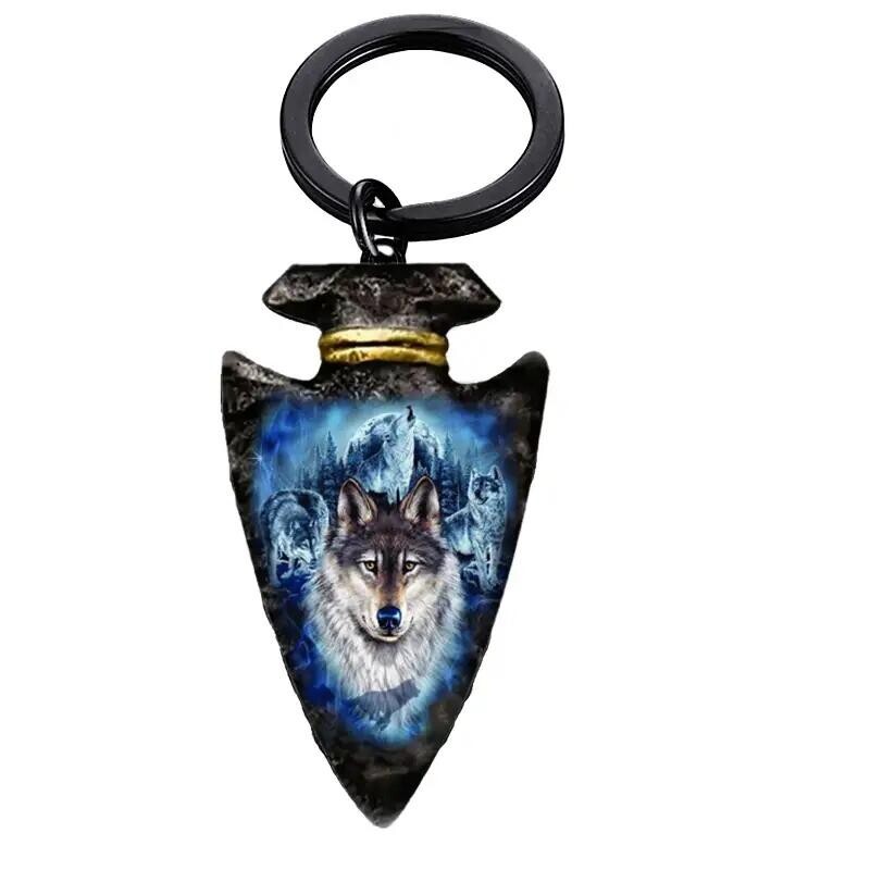 Retro Animal Snow Wolves Pattern Keychain Keychain Car Keychain Men Gift New | eBay