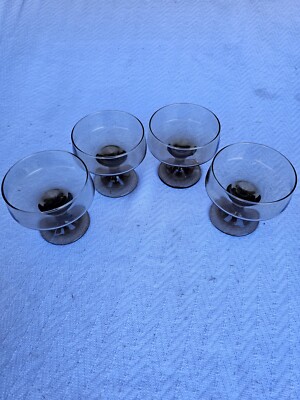 4x Vintage Mid Century French Brown Glass Sundae Dessert Bowl Dishes | eBay