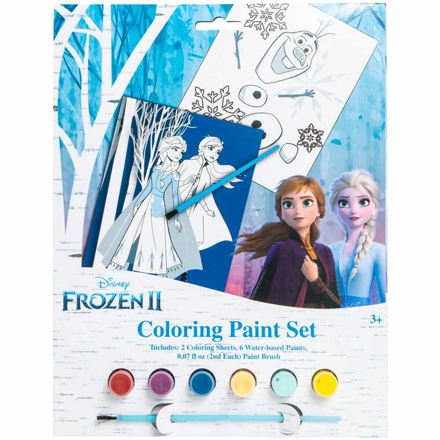 Disney Frozen 2 Painting Set Includes 2 Coloring Paint Sheets 6 ...