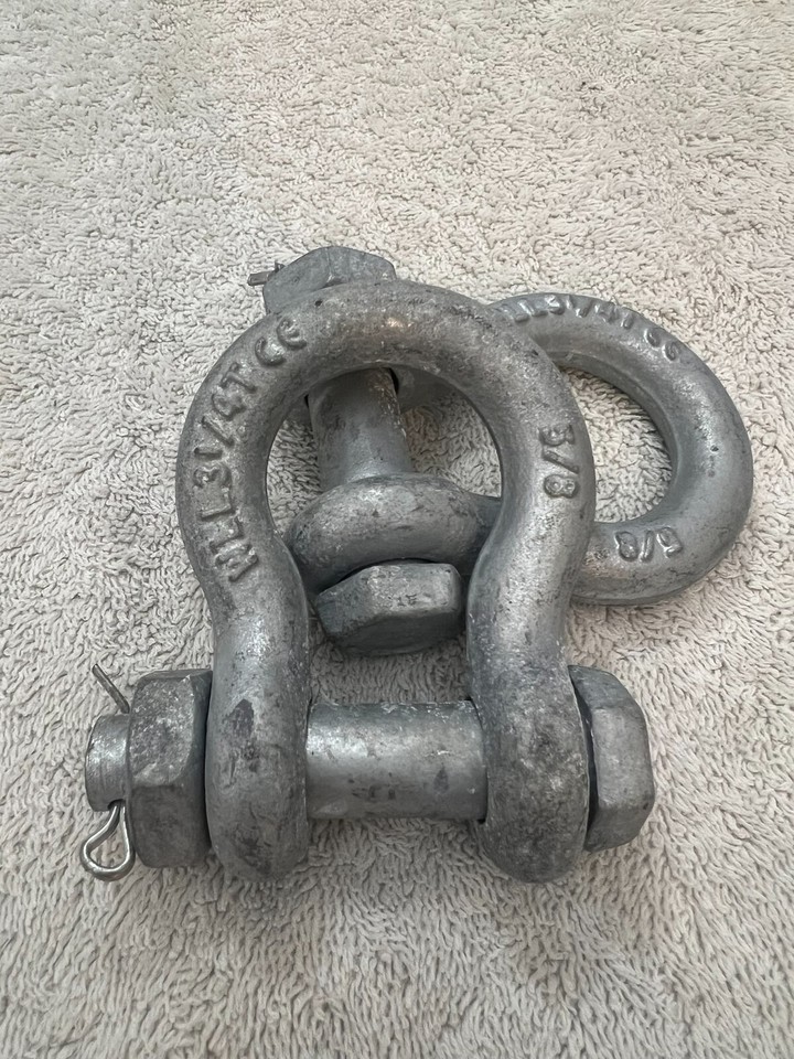 (2-Pack) 5/8" Anchor Shackle for Lifting - Nut + Cotter Pin 3.25 Ton ...