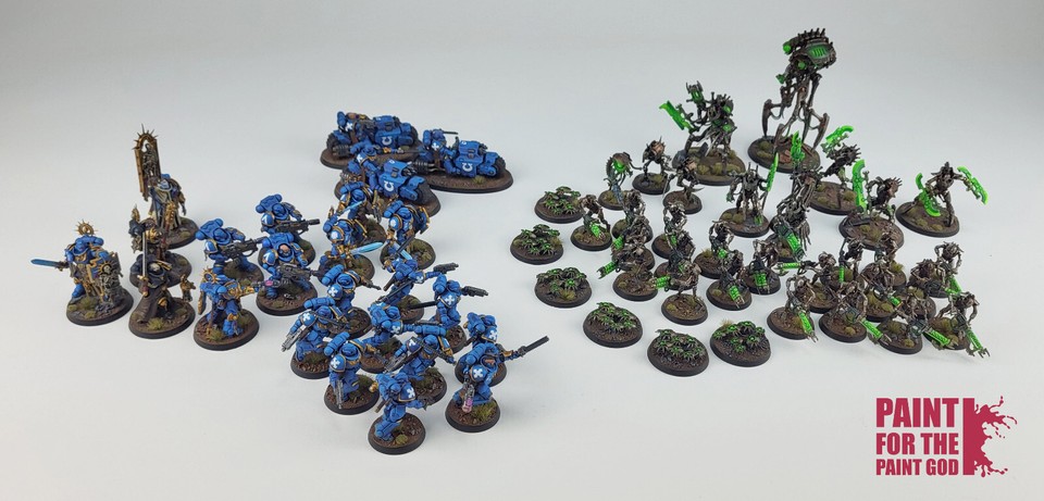 Indomitus Starter Set - Space Marines vs Necrons - Fully Painted | eBay