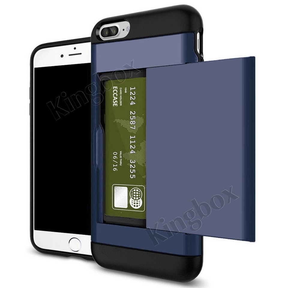 Credit Card Slot Holder Wallet Case Shockproof Back Cover For iPhone ...