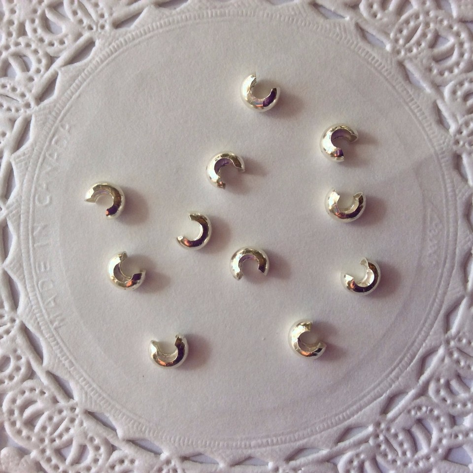 .925 Sterling Silver Crimp Covers - Sizes 3mm and 4mm - 10 PC. PACK | eBay