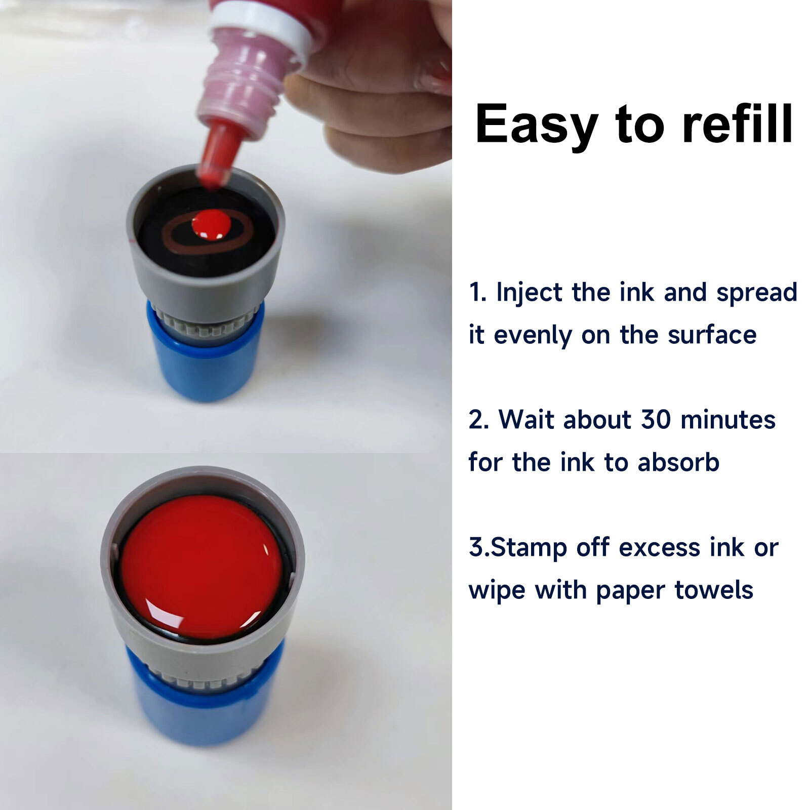 Excellent Stamp Self Inking, Red Ink Office Stamps Pre Inked, Black | eBay