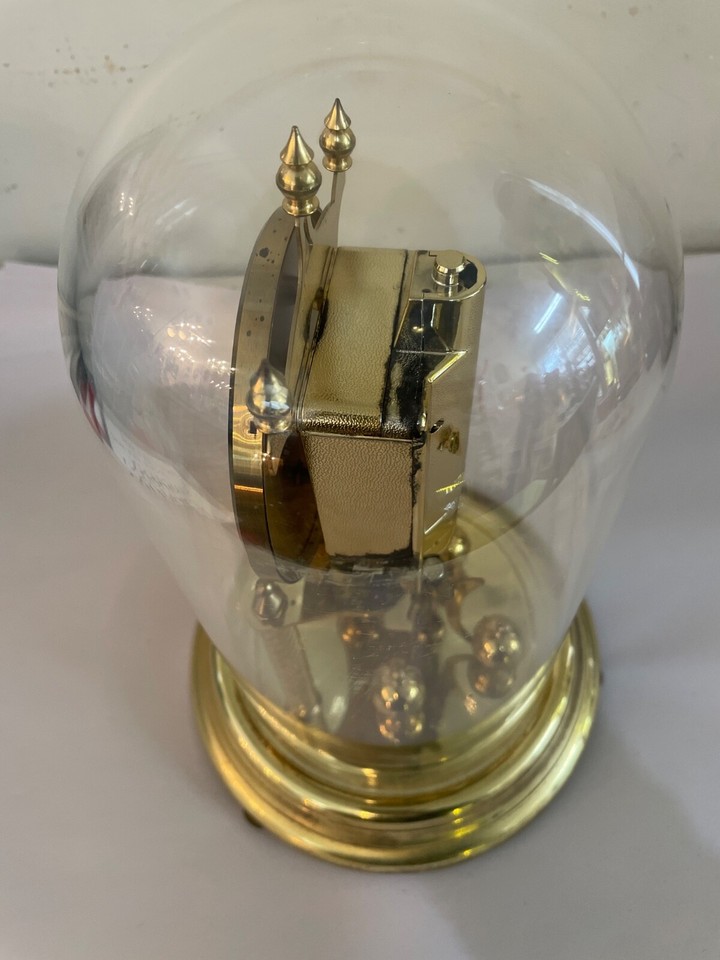 VINTAGE GERMAN KUNDO ANNIVERSARY CLOCK PORCELAIN BATTERY OPERATED DOME ...