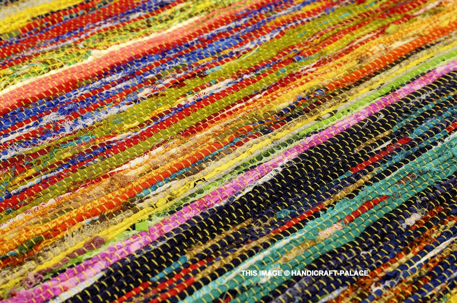 Indian Rag Rug Dari Chindi Throw Woven Handmade Vintage Cotton Floor ...