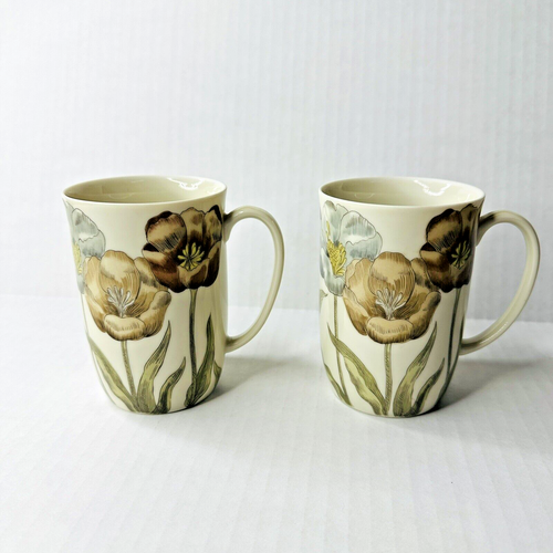 Pastel Poppy Fitz and Floyd 1976 Coffee Cups Mugs Tall Set of 2 10 Oz 4 ...