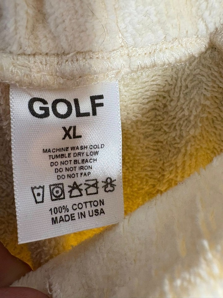 Men's Beige Golf Wang 2016 terry Cloth Shorts with GO Logo XL back ...